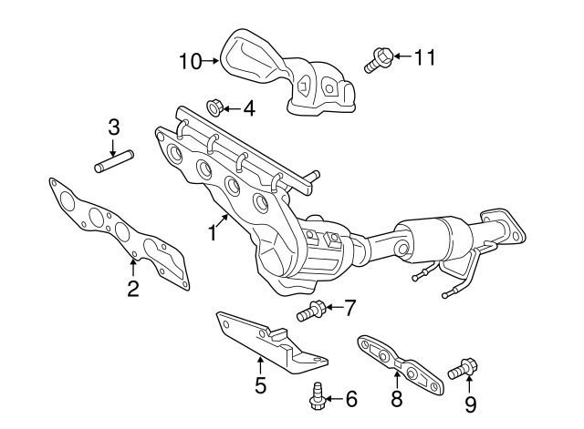 2015-2019 Ford Catalytic Converter With Integrated Exhaust Manifold ...