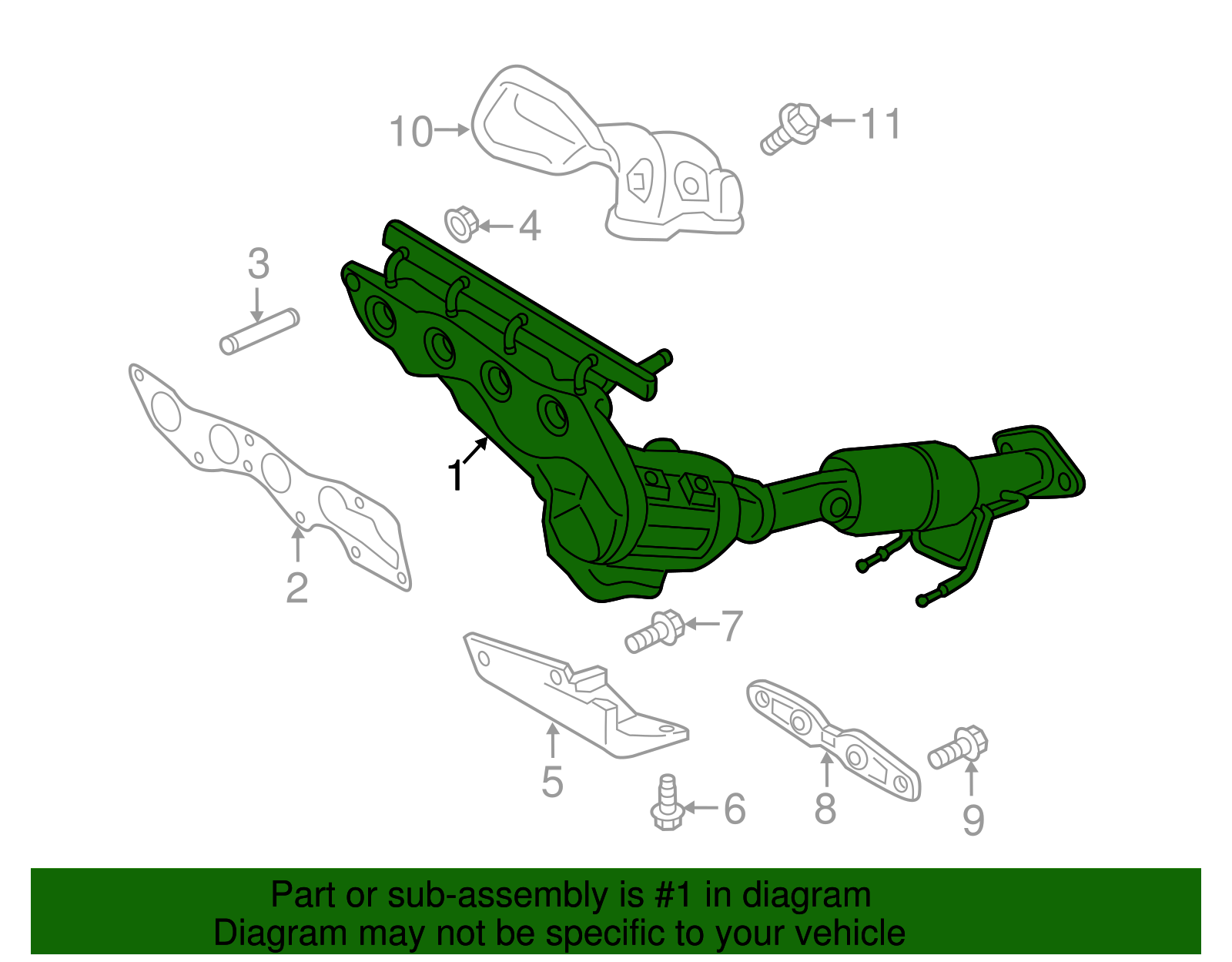 FS7Z-5G232-B - Catalytic Converter With Integrated Exhaust Manifold ...