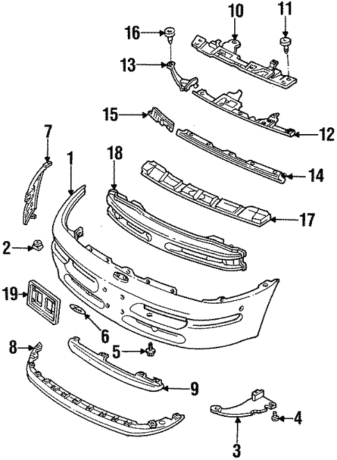 Bumper & Components - Front for 1996 Ford Probe | QuirkParts