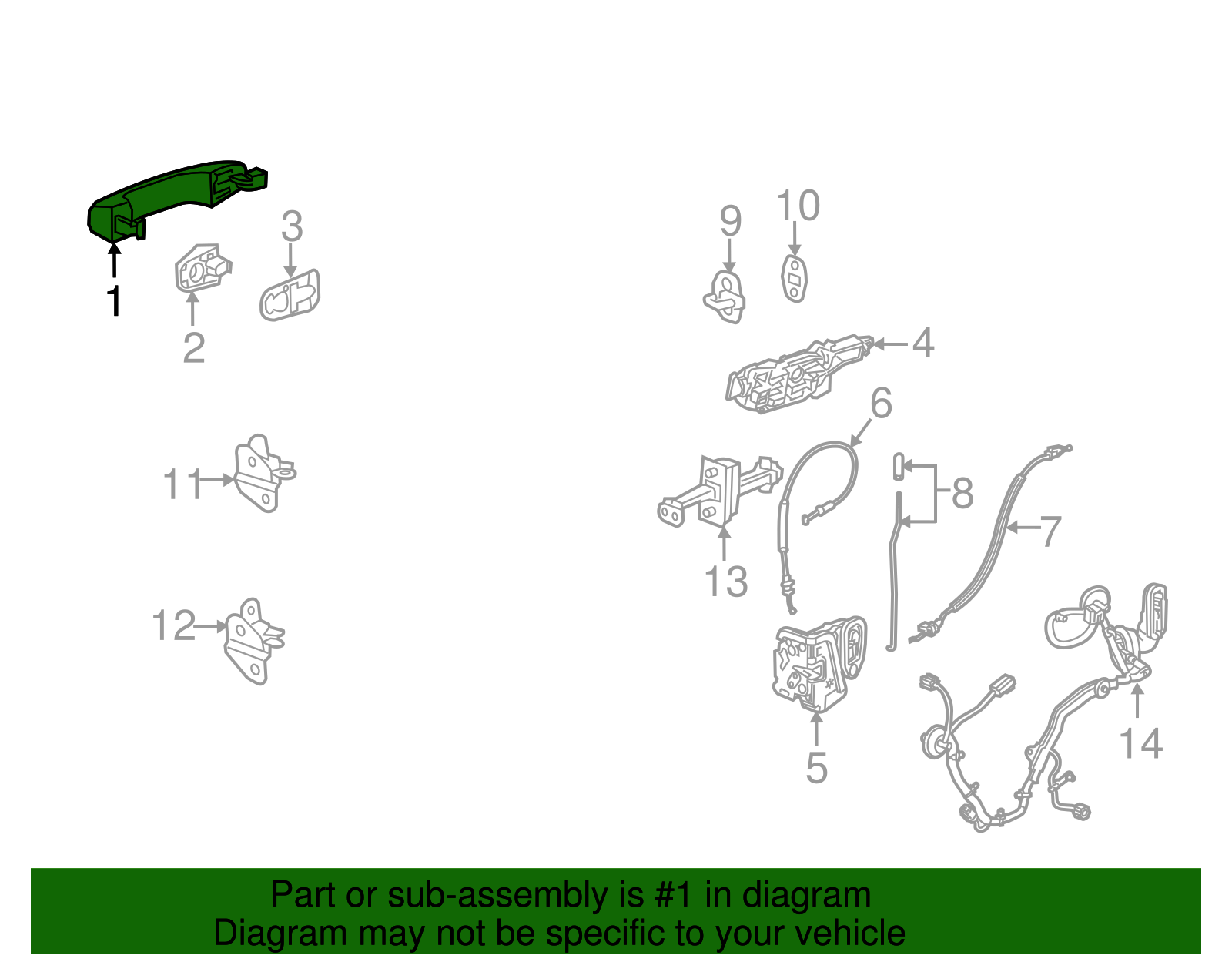 2014-2019 GM GM 84711849 Chrome Exterior Door Handle | GM Outlet