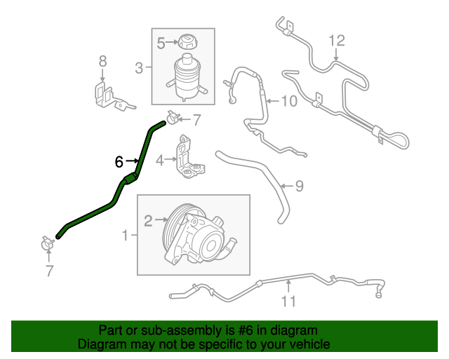 57560-2B300 - Power Steering Return Hose 2007-2012 Hyundai Santa Fe ...