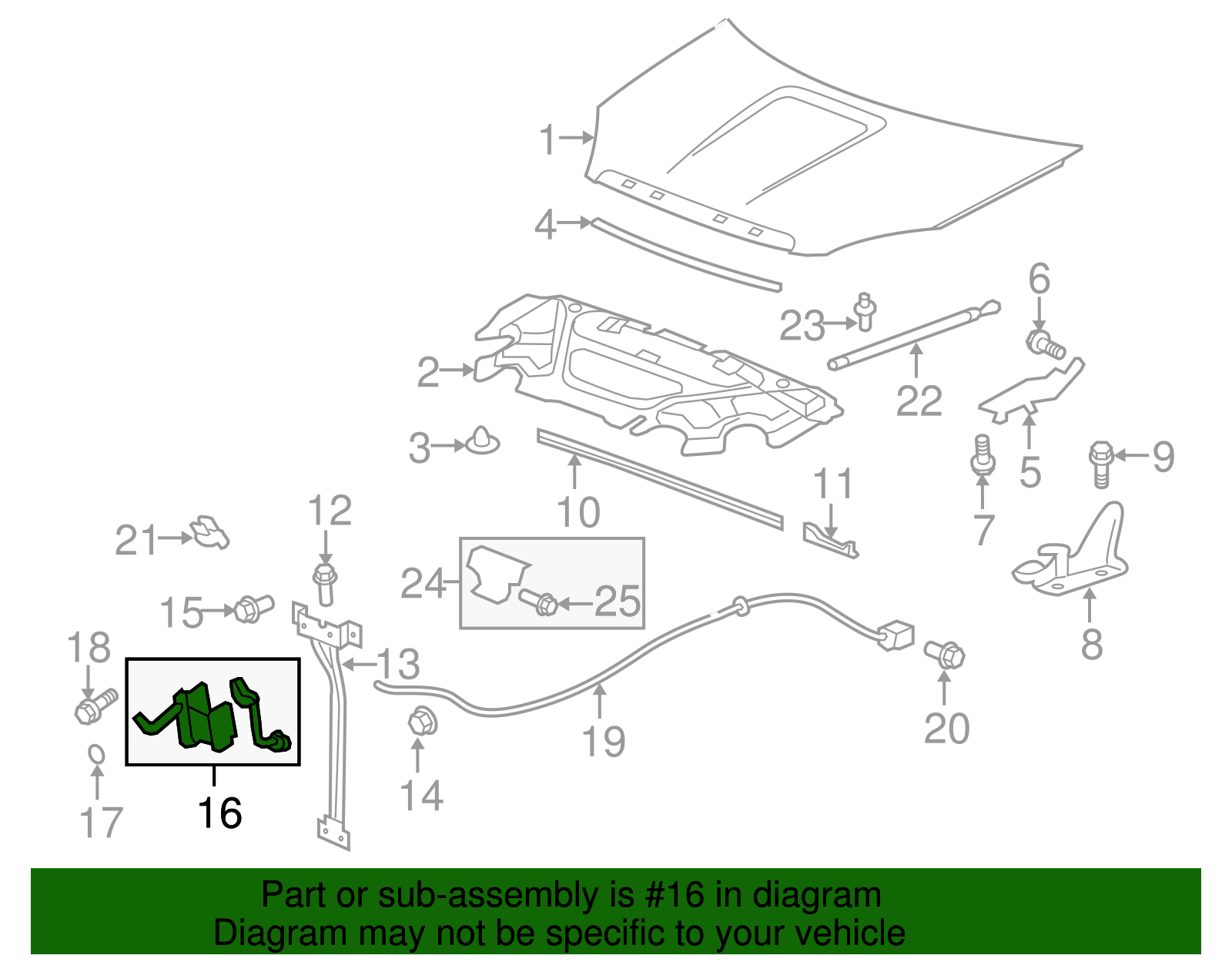 23480392 Latch - New OEM Part From GM Parts Direct | GM Parts Store