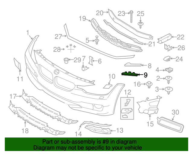 51117293803 - 2014-2019 BMW Bumper Cover Side Bracket (51-11-7-293-803 ...