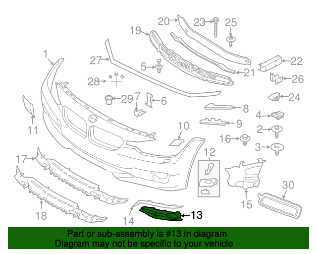 51117293797 - 2014-2019 BMW Fog Lamp Bezel (51-11-7-293-797) | BMW of ...