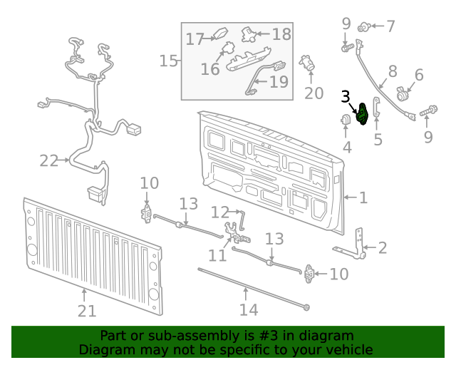 2019-2023 GM Passenger Side Tailgate Hinge (Body Side) 84845497 GM ...