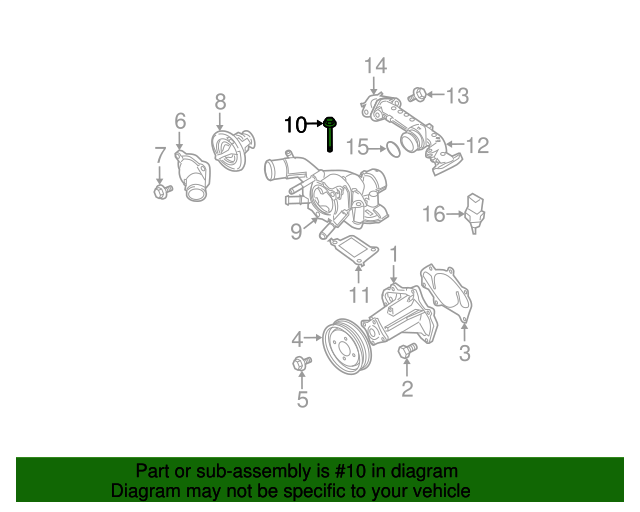 2004-2020 Nissan Thermostat Housing Bolt 081A6-8701A | TascaParts.com