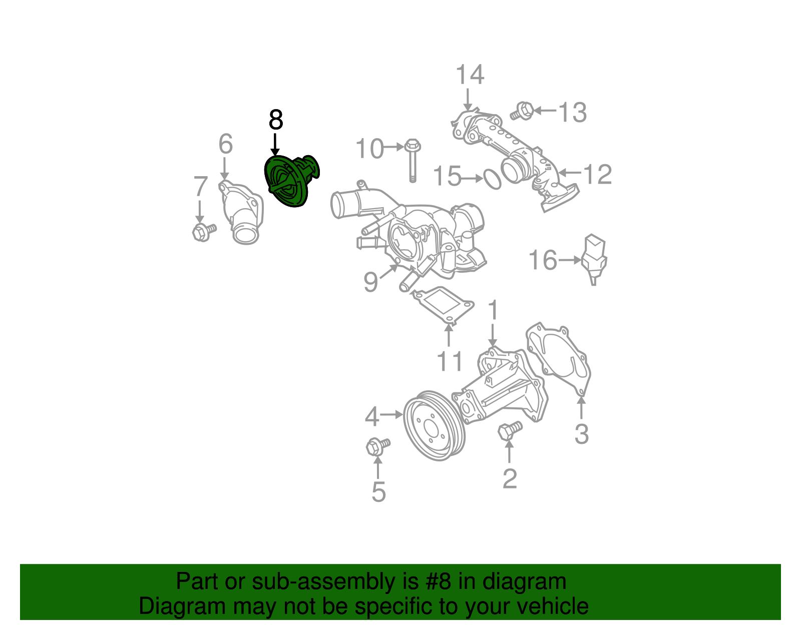 2004-2017 Nissan Engine Coolant Thermostat 21200-1LA1A | Nissan Parts ...