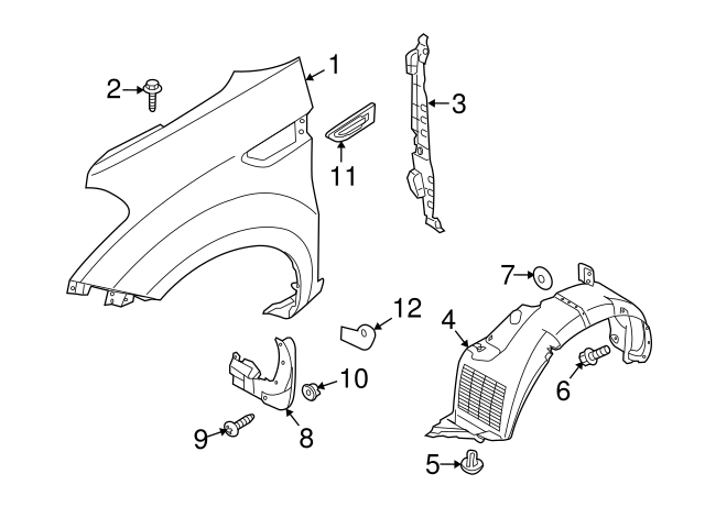 2010-2013 Kia Soul Fender - Driver's Side (LH) 66311-2K300 | TascaParts.com