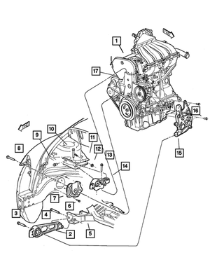 2003-2007 Mopar Transmission Mount Isolator 4668968AD | Mopar.com ...