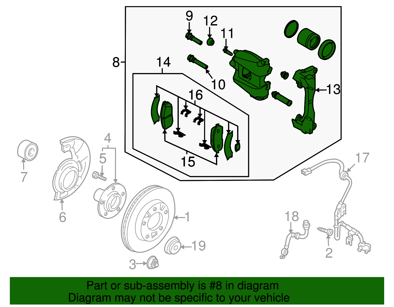 L232-33-990F - Caliper Assembly 2007-2015 Mazda CX-9 | Florida Mazda Parts