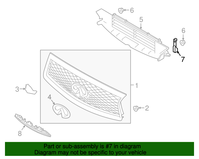 2017-2020 Infiniti Q60 Shutter Bracket 62366-5CA0A | Infiniti of Orland ...