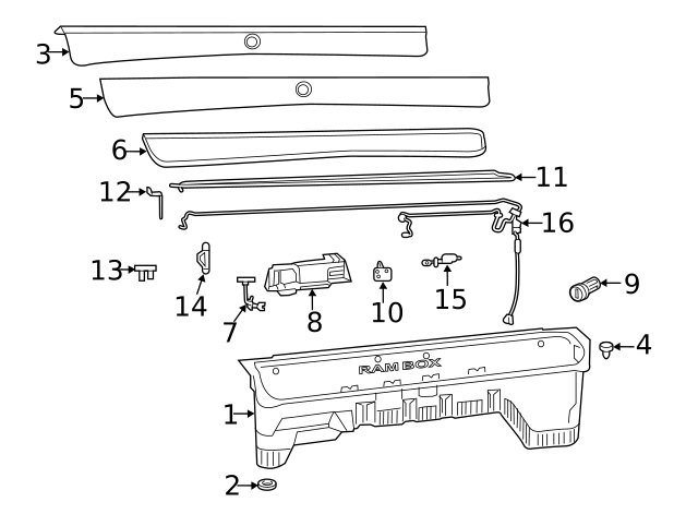 2019 Ram Hinge - Passenger Side (RH) 68204480AA | TascaParts.com