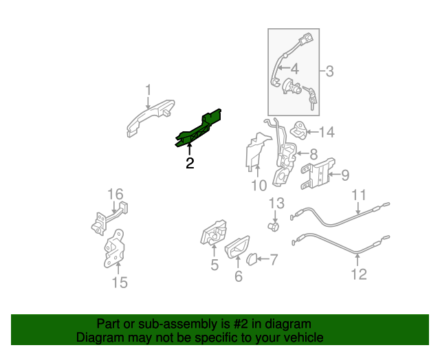 82655-2E000 - Exterior Door Handle Base 2005-2009 Hyundai Tucson ...