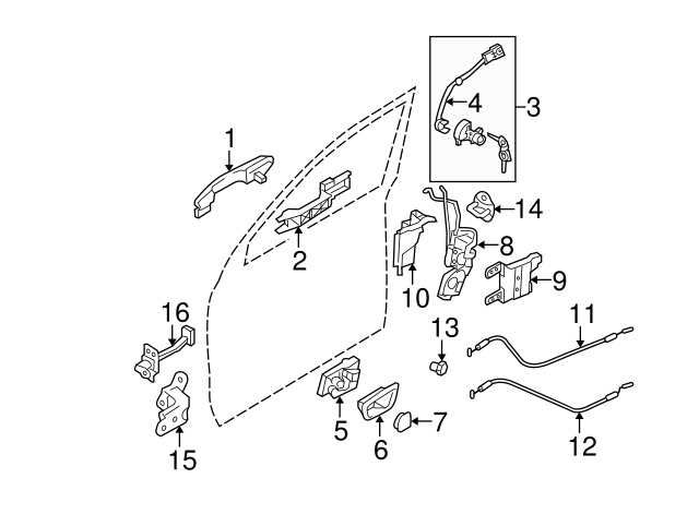 2009 Hyundai Tucson Door Latch Assembly 81320-2E040 | AutoNation Parts