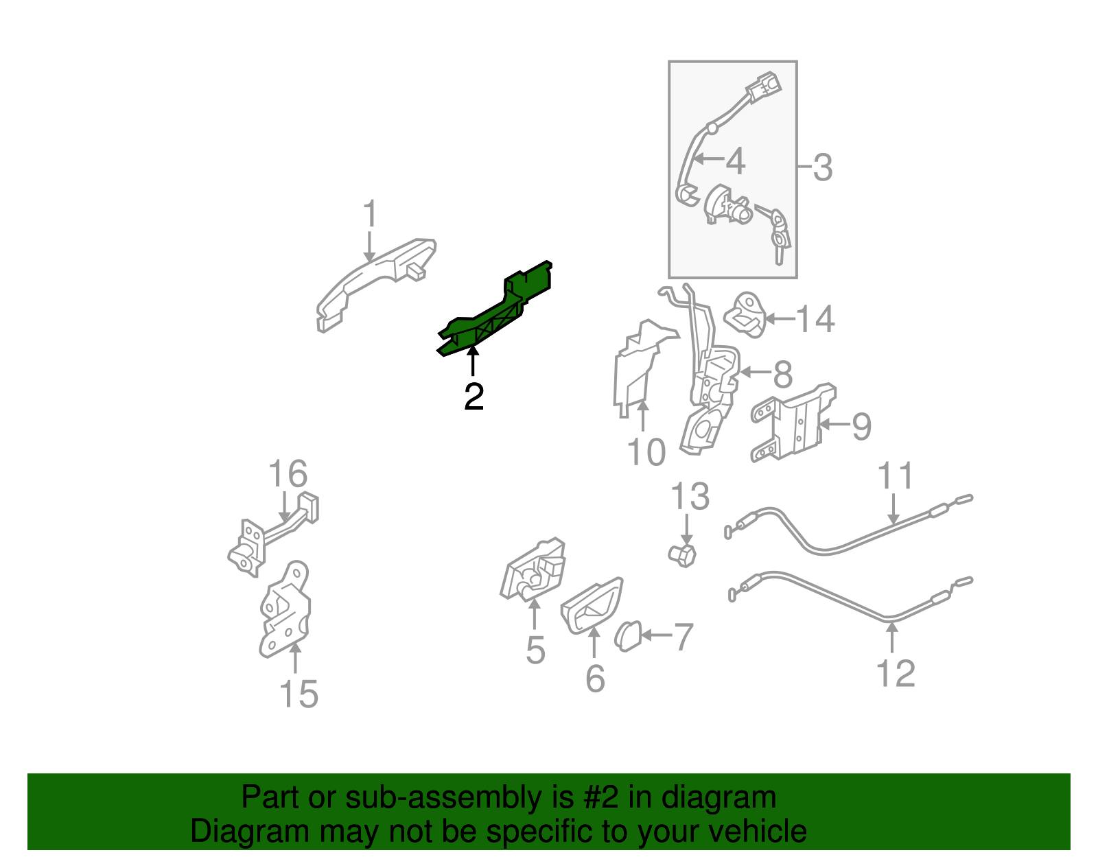 2005-2009 Hyundai Tucson Handle Base 82655-2E000 | OEM Hyundai Parts