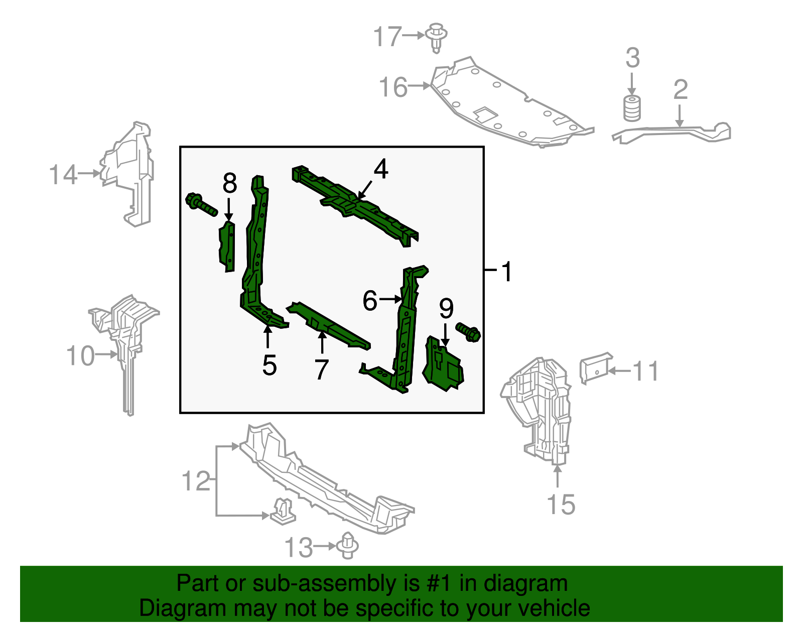 53205-78020 - Radiator Support For 2015-2021 Lexus | Lexus OE Parts
