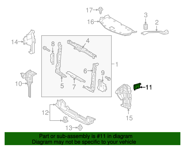 52129-78010 - Radiator Support Bracket 2015-2021 Lexus ...