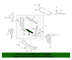 53209-78010 - Radiator Support Tie Bar 2015-2021 Lexus ...