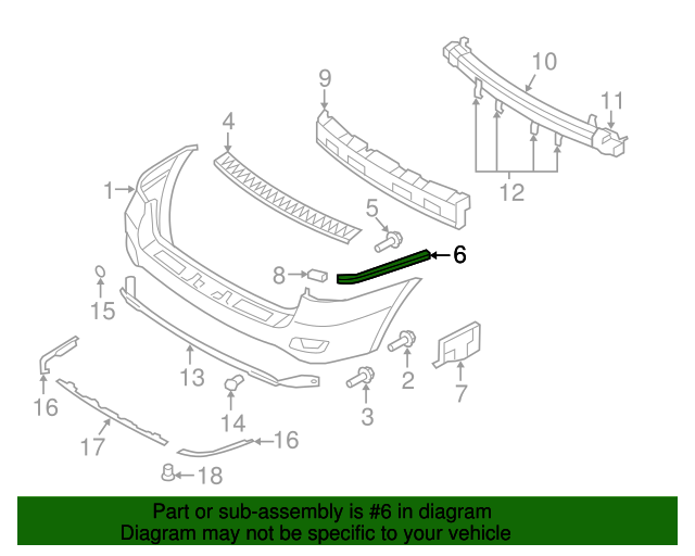 86613-2B000 - Bumper Cover Support Rail 2007-2009 Hyundai Santa Fe ...