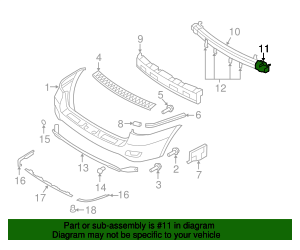 86641-0W000 - Bumper Cover Reinforcement Bracket 2007-2009 Hyundai ...