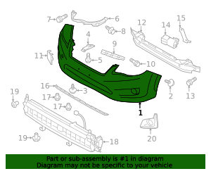 2013-2015 Subaru XV Crosstrek Bumper Cover 57704FJ011 ...