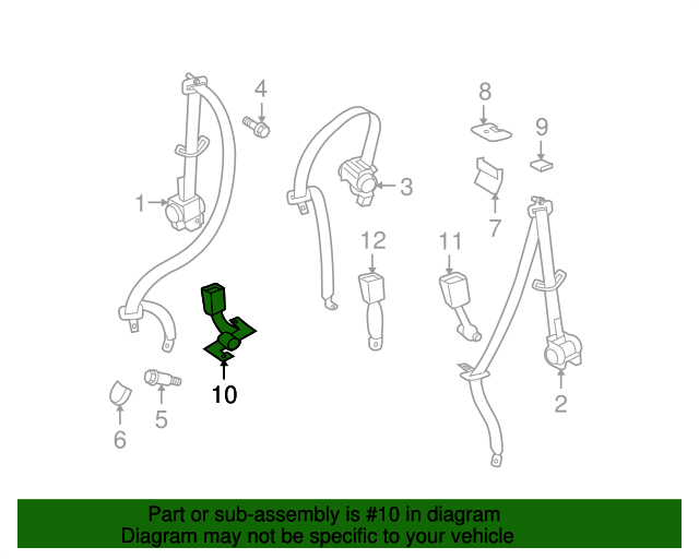 73380-60290-C0 - Outer Buckle - 2010-2020 Toyota 4Runner | Lithia ...