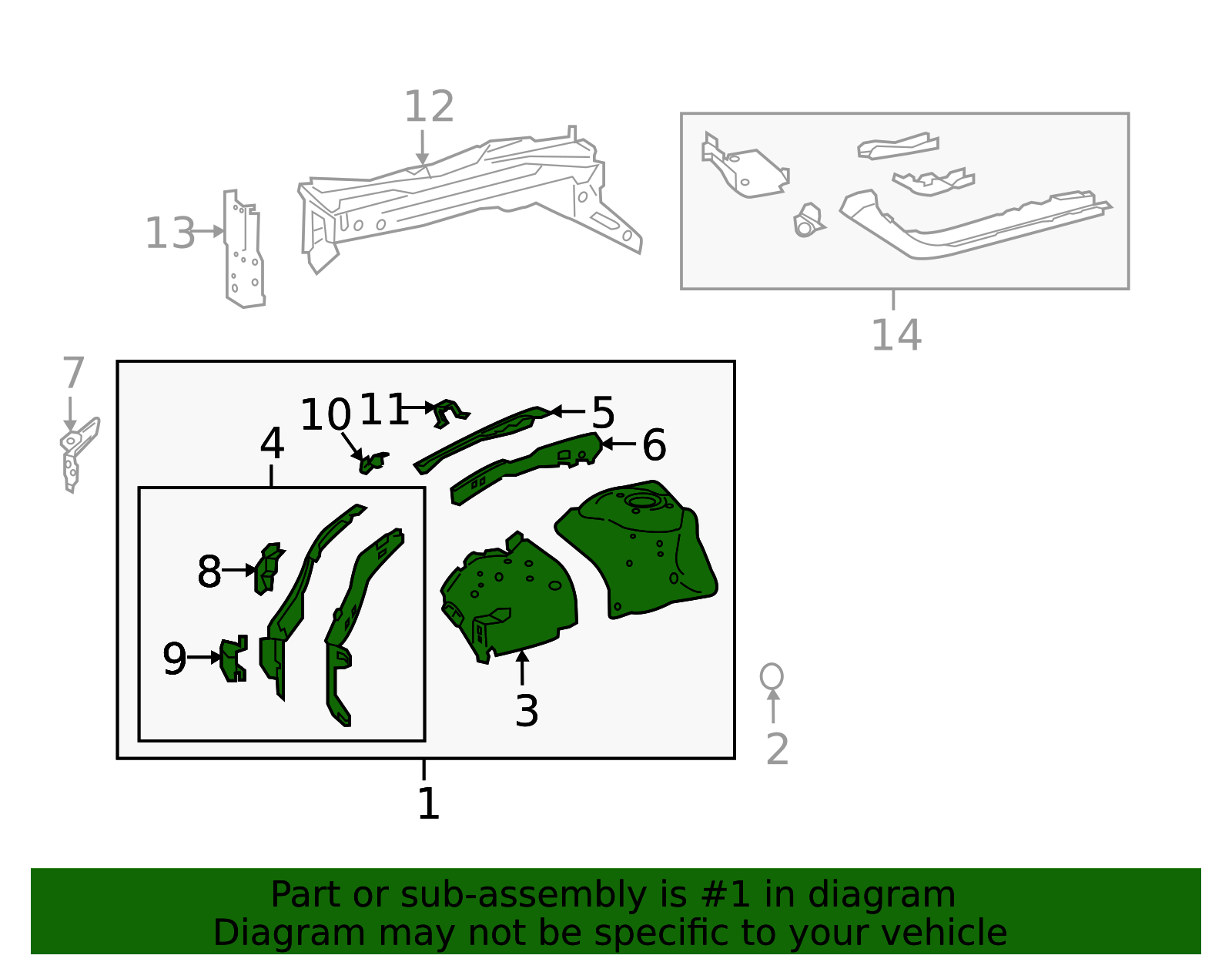 2020-2024 Toyota Corolla Apron Assembly 53701-02390 | Toyota Parts Center