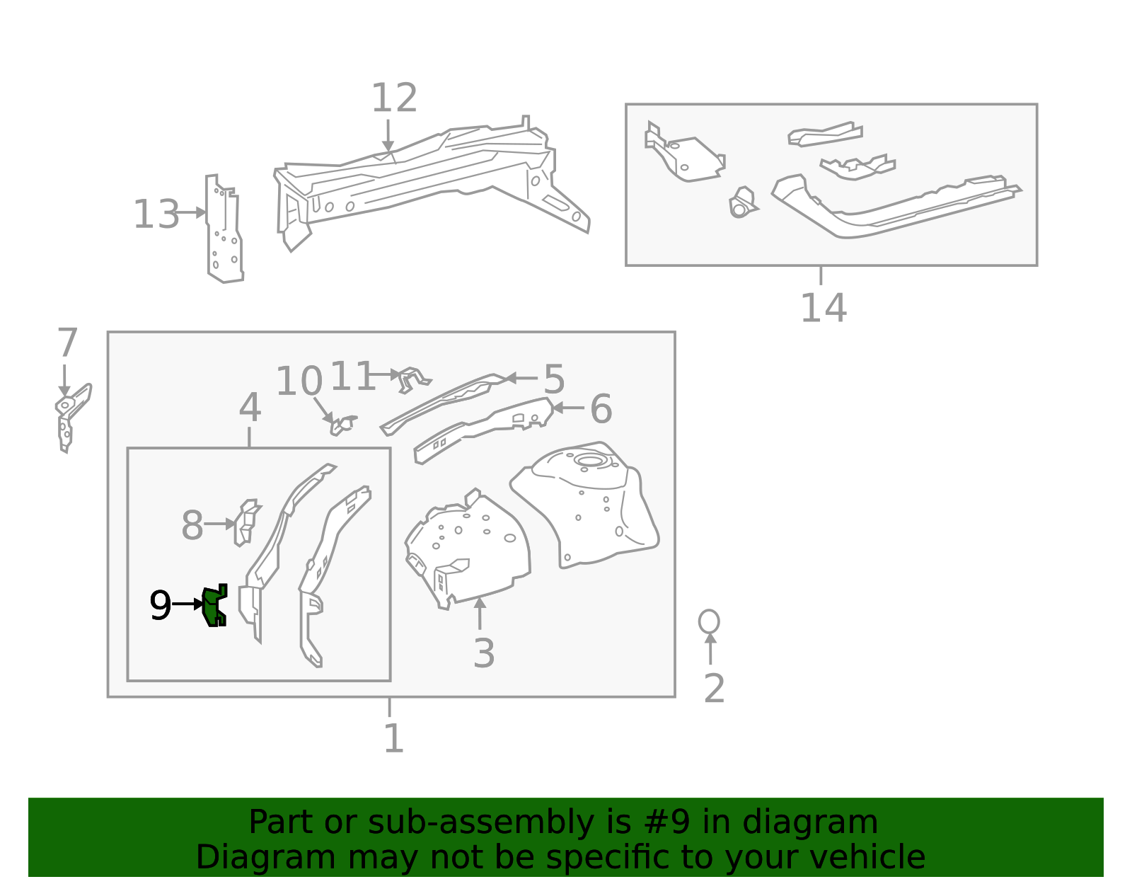 53746-02010 - Fender Rail Reinforcement 2020-2024 Toyota | Longo Toyota ...