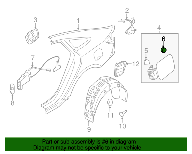 2005-2024 Hyundai Fuel Door Bumper 87551-3K000 | OEM Parts Online