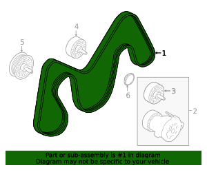 Genuine OEM Serpentine Belt Part# LR186378 Fits 2018-2024 Land Rover ...