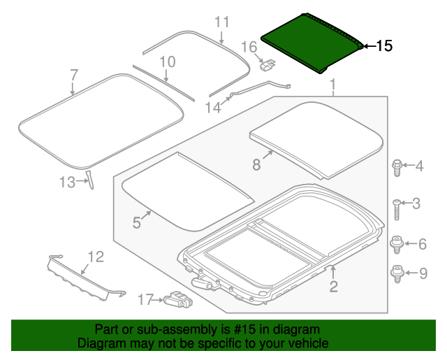 54-10-9-809-775 - Sunroof Cover 2013-2016 Mini Cooper Paceman ...