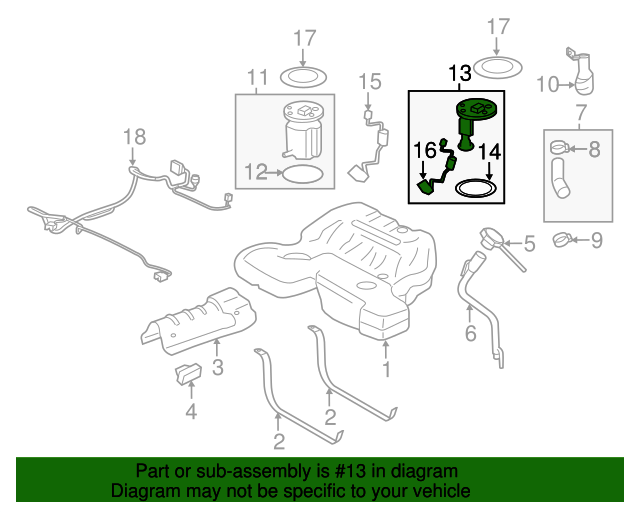 19180437 GM Secondary Fuel Tank Sending Unit Kit with Seal | GM Parts Store