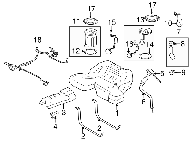 2009-2015 Cadillac CTS Fuel Pump Module without Fuel Level Sensor, with ...