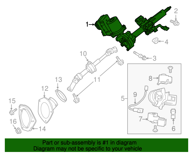 2011-2013 Toyota Sienna Steering Column 45250-08032 | Toyota Parts Center