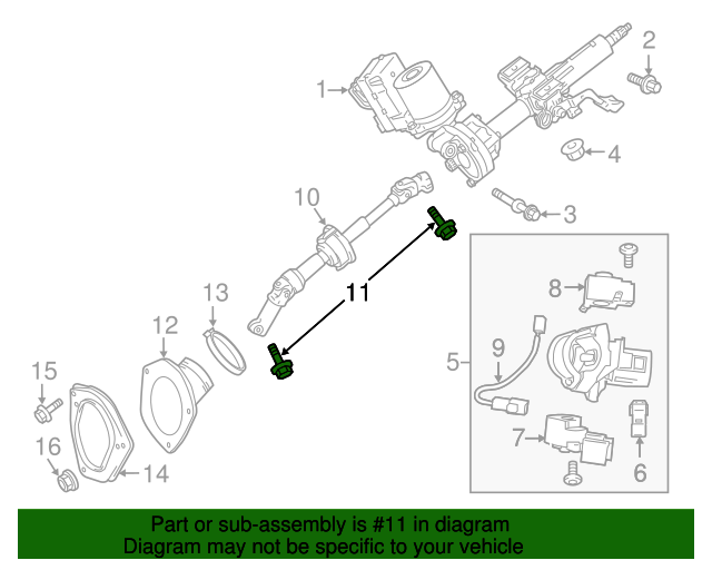 2000-2023 Toyota Intermediate Shaft Bolt 90080-11555 | Toyota Parts Center