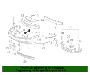 2008-2009 Buick LaCrosse Bumper Cover Bumper 15904088 | TascaParts.com