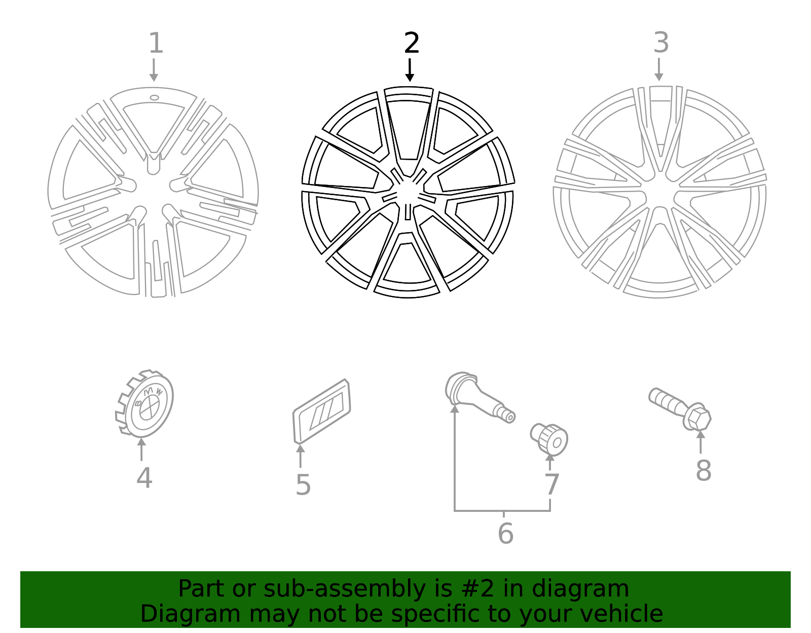 Genuine BMW 36-11-8-089-564 | 20" Style 811M Star Spoke Machined/Jet ...
