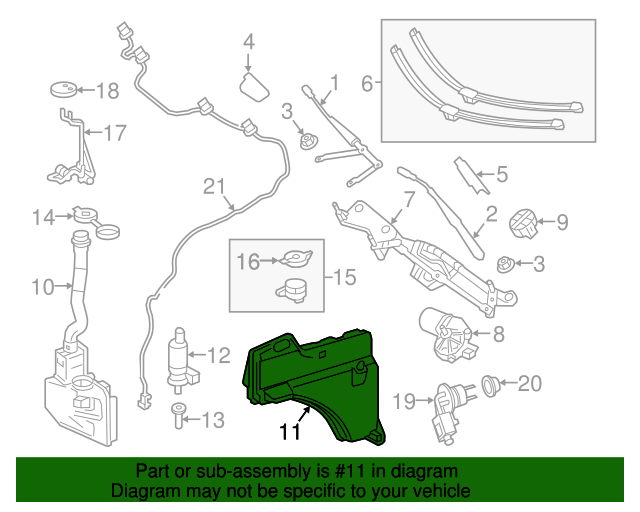 166-860-07-00 - Washer Fluid Reservoir 2016-2019 Mercedes-Benz GLE 63 ...