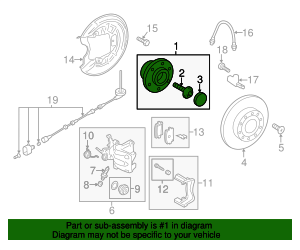 2005-2022 Volkswagen Wheel Bearing and Hub Assembly 3G0-598-611-A ...
