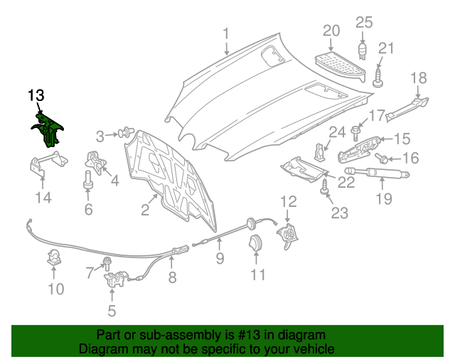 171-880-00-64 - Hood Latch 2005-2011 Mercedes-Benz | AutoNationParts.com