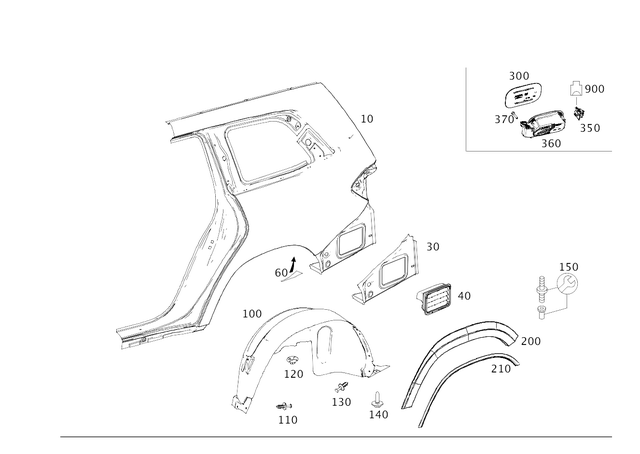 166-630-35-03 - Tank Filler Recess 2013-2017 Mercedes-Benz | Mercedes ...
