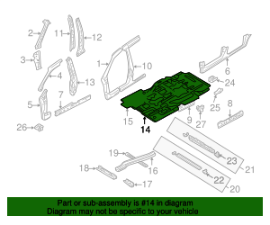 LC62-53-601R - Front Floor Pan 2000-2006 Mazda MPV | Florida Mazda Parts