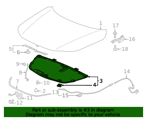 74141-T20-A00 - Hood Insulation Pad 2022-2025 Honda Civic | Honda Parts ...