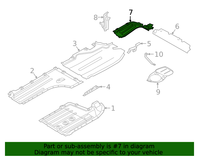 51128091979 - 2019-2021 BMW Side Shield (51-12-8-091-979) | BMW of ...