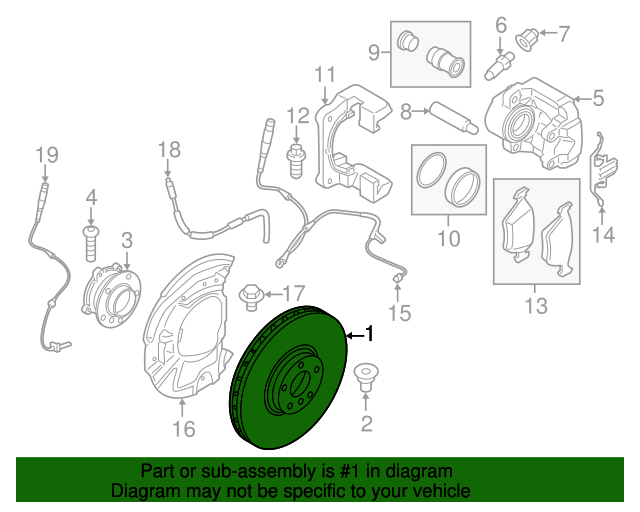 34116886478 - 2007-2019 BMW Front Brake Rotor (34-11-6-886-478) | BMW ...