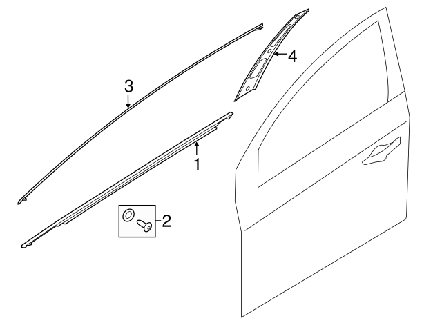 82860-C1000 - Upper Molding 2015-2019 Hyundai Sonata | Hyundai OEM Part