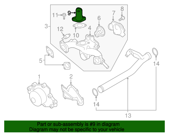 25611-35520 - Water Outlet 2001-2010 Kia | Kia.Parts Store