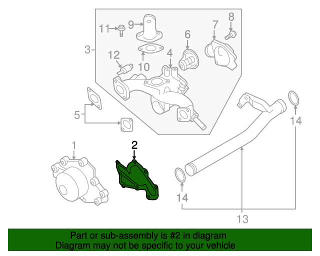 25124-37110 - Water Pump Gasket 2001-2010 Kia | Kia.Parts Store