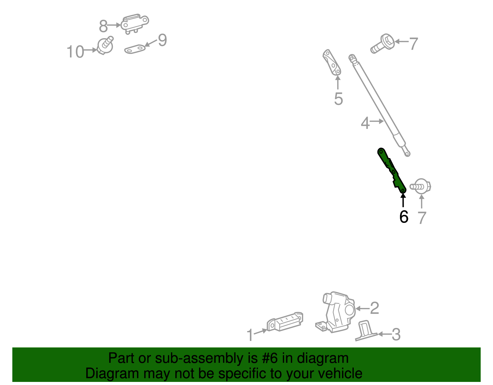 Genuine Toyota Liftgate Support Strut Holder (Left, Lower) part# 68948 ...
