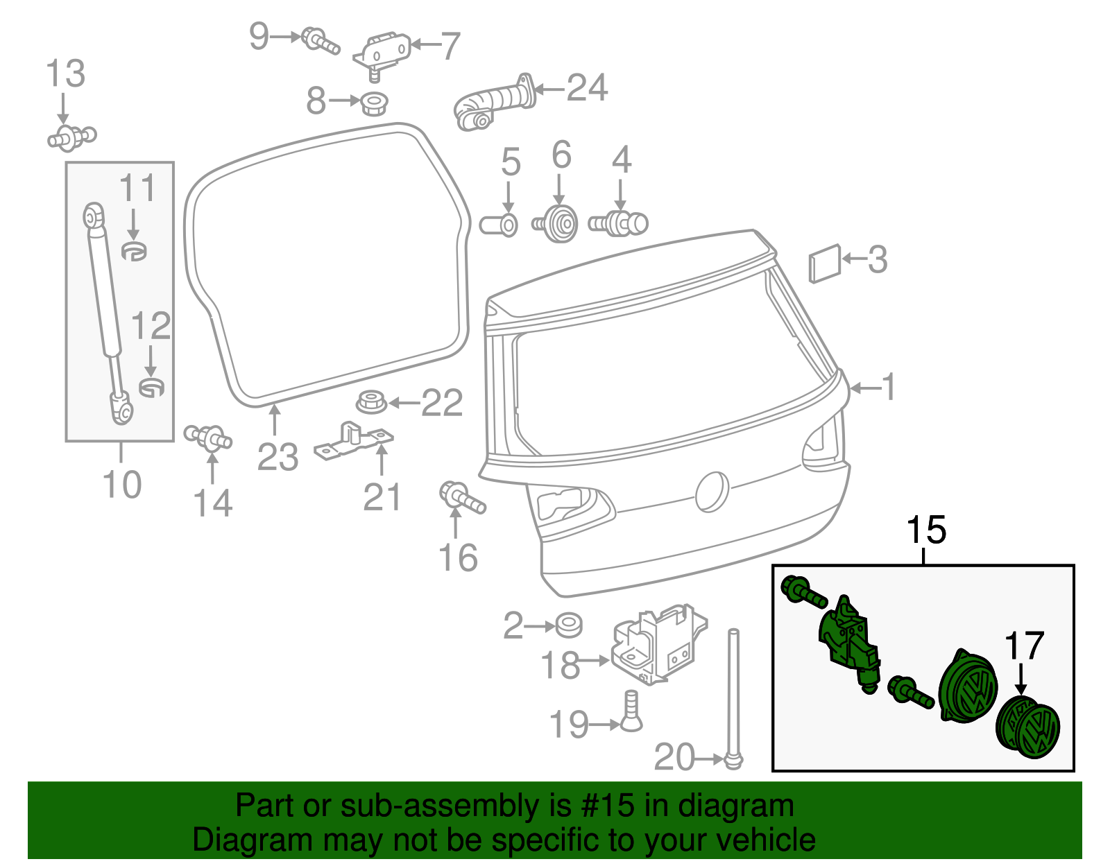 2015-2021 Volkswagen Opener Assembly 5GM-827-469-J-FOD | OEM Parts Online